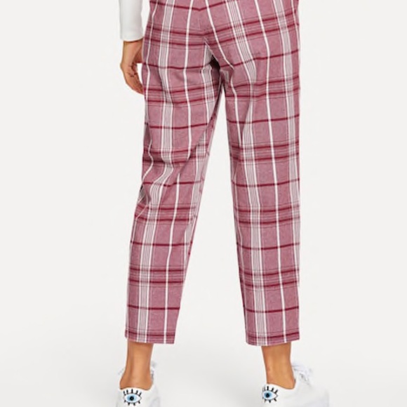ROMWE | Pants & Jumpsuits | Plaid Print Pant | Poshmark